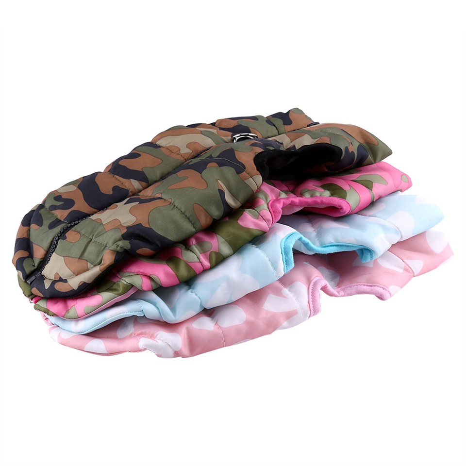 Pet Jacket Cotton Cold Weather Winter Fall Warm Doggy Coat Apparel ...