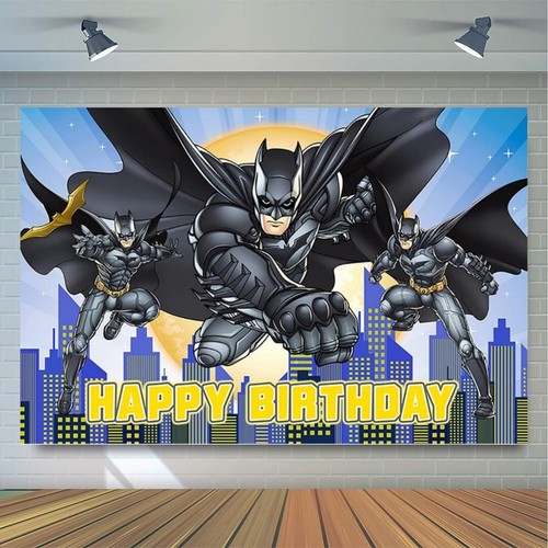 Batman Happy Birthday Backdrop Party Banner Studio Photo Decor ...