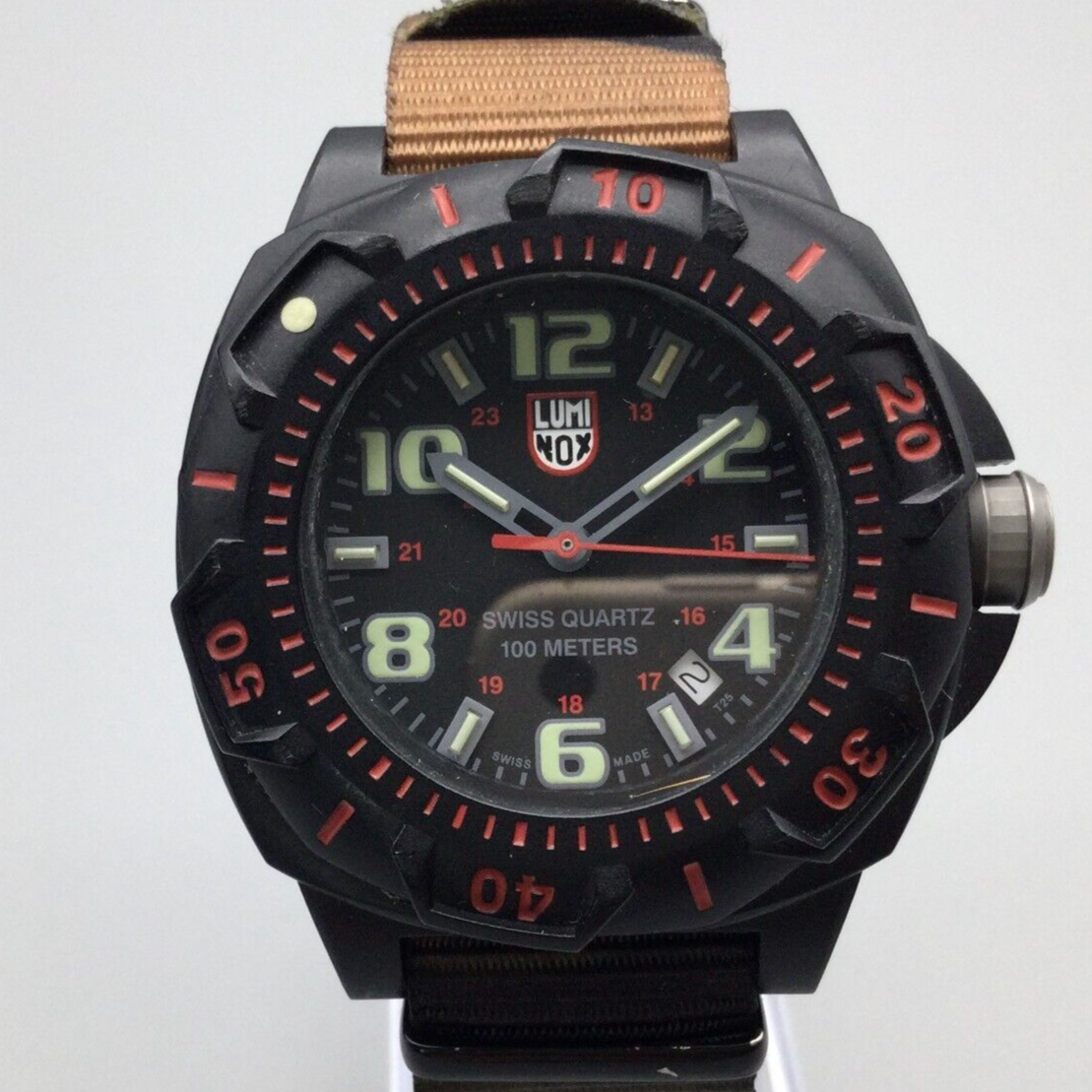 Luminox Sentry Watch Men 50mm Black Red Swiss Made Date Series 0200 New ...