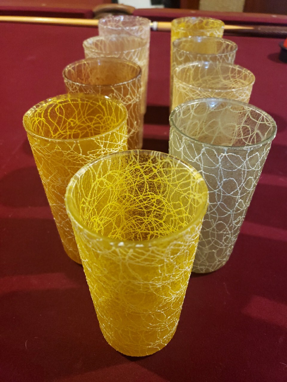 9 MCM Spaghetti String Tumblers 12oz Tall vintage 50s Drinking Glasses ...