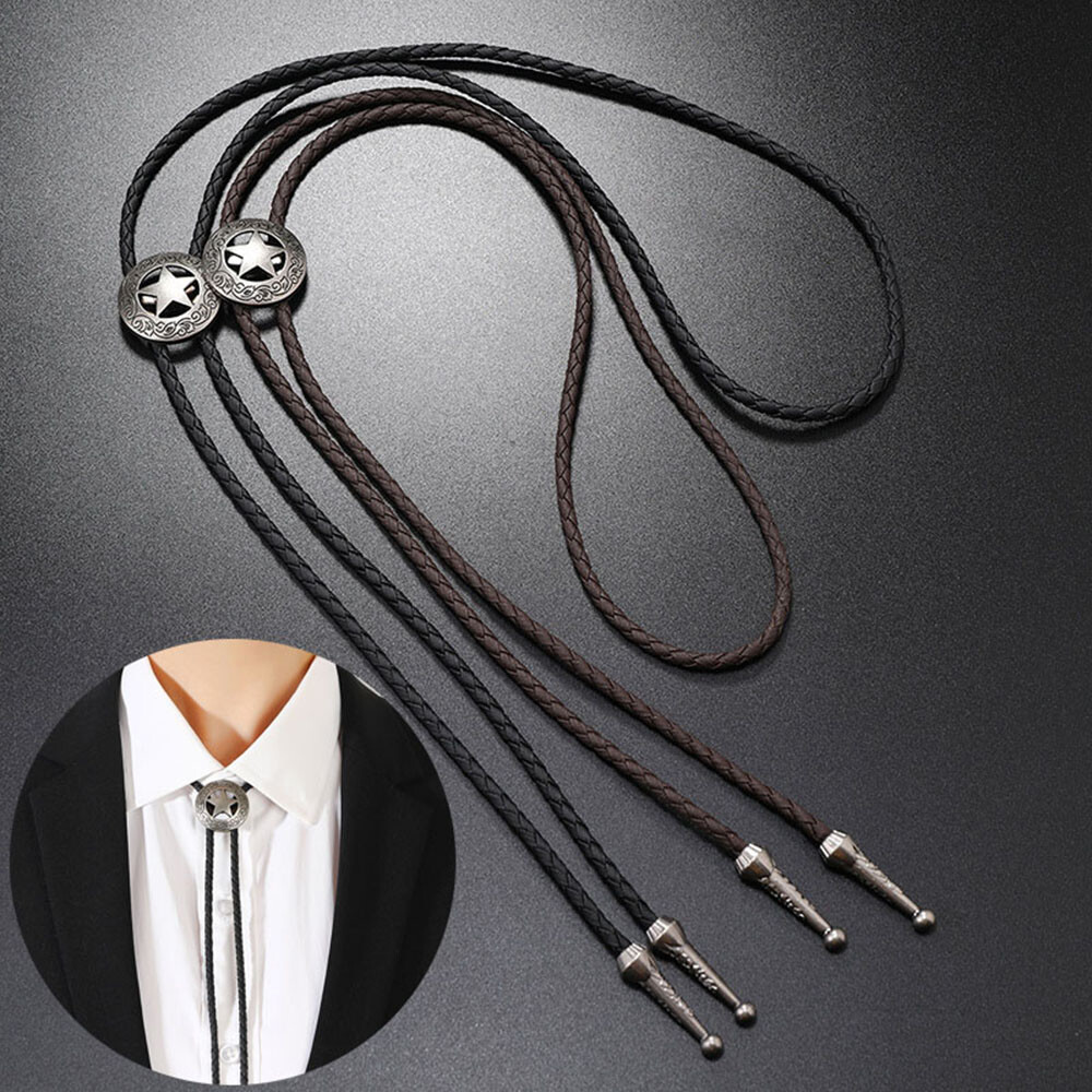 Cowboy Necktie Bolo Tie Custom Vintage Initial Western Bolo Tie,