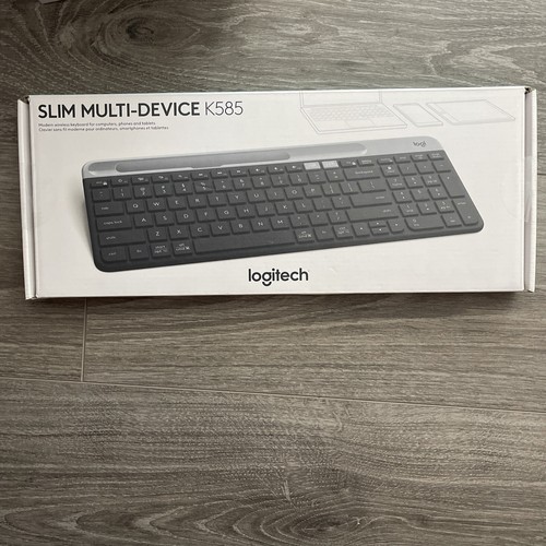 Logitech K585 Multi-Device Slim Wireless Keyboard, Built-in Cradle ...