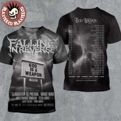 Falling In Reverse Tour 2025 US Canada Dates 3D T-Shirt | eBay