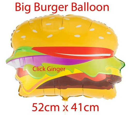 Big Hamburger Burger Foil Balloon Cool Party Food Treats Decoration ...