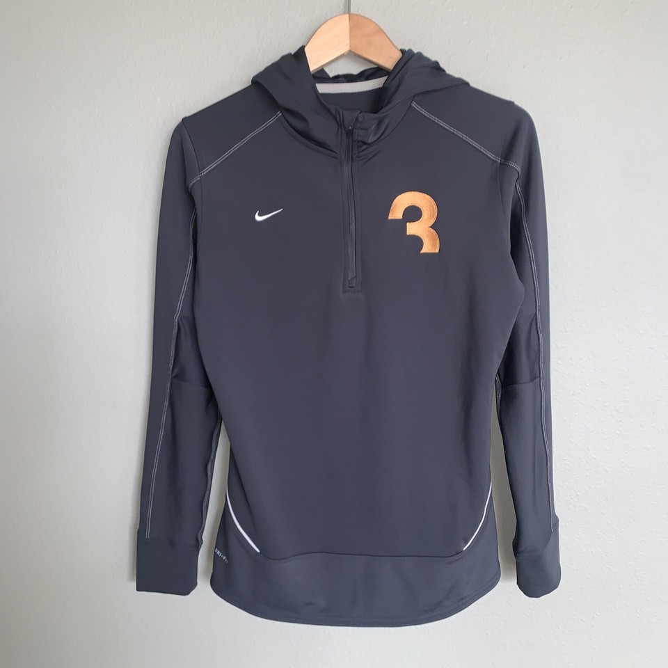 Nike Dri-Fit Mens Training Runners Reflective Hooded 1/4 Zip Gray ...