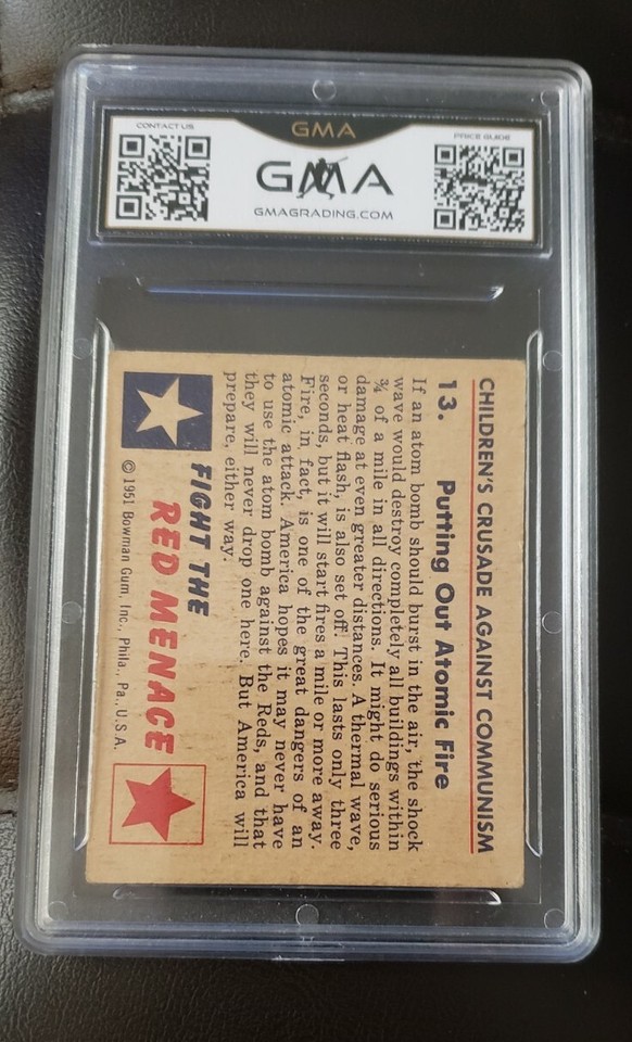 1951 BOWMAN FIGHT THE RED MENACE #13 PUTTING OUT ATOMIC FIRE CARD ...