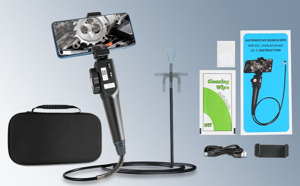 wifi Articulating Borescope Endoscope 2-Way Articulation Head ...