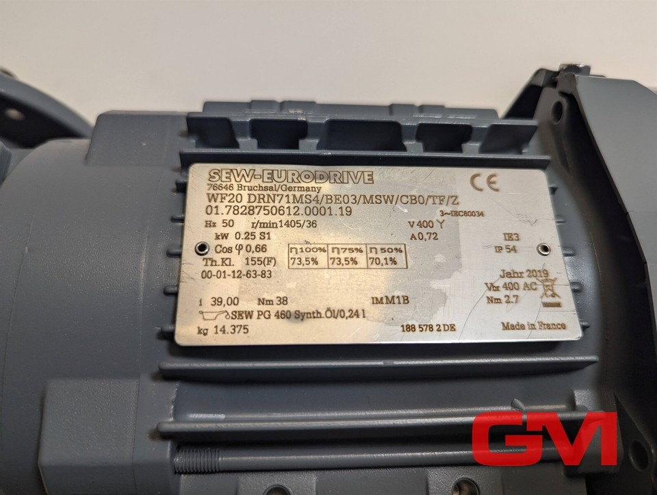SEW Eurodrive Winkel-Getriebemotor WF20 DRN71MS4/BE03/MSW/CB0/TF/Z gear ...
