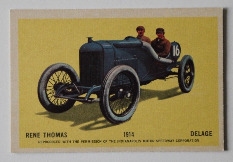 Rene Thomas 1914 DELAGE Hawes Wax Indianapolis 500 Trading car 1960 | eBay