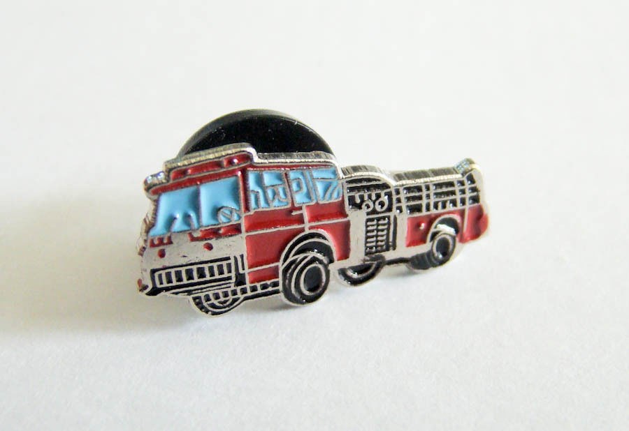 NEW Red Fire Engine Fire Truck Lapel Pin NEW | eBay