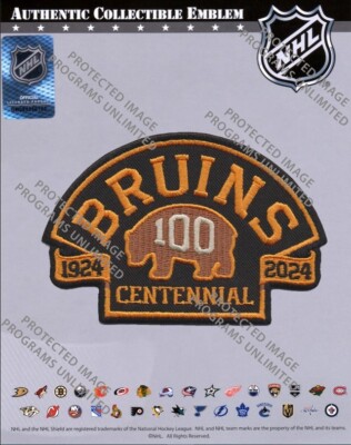 2023 2024 NHL BOSTON BRUINS TEAM PATCH 100TH CENTENNIAL STANLEY CUP ...