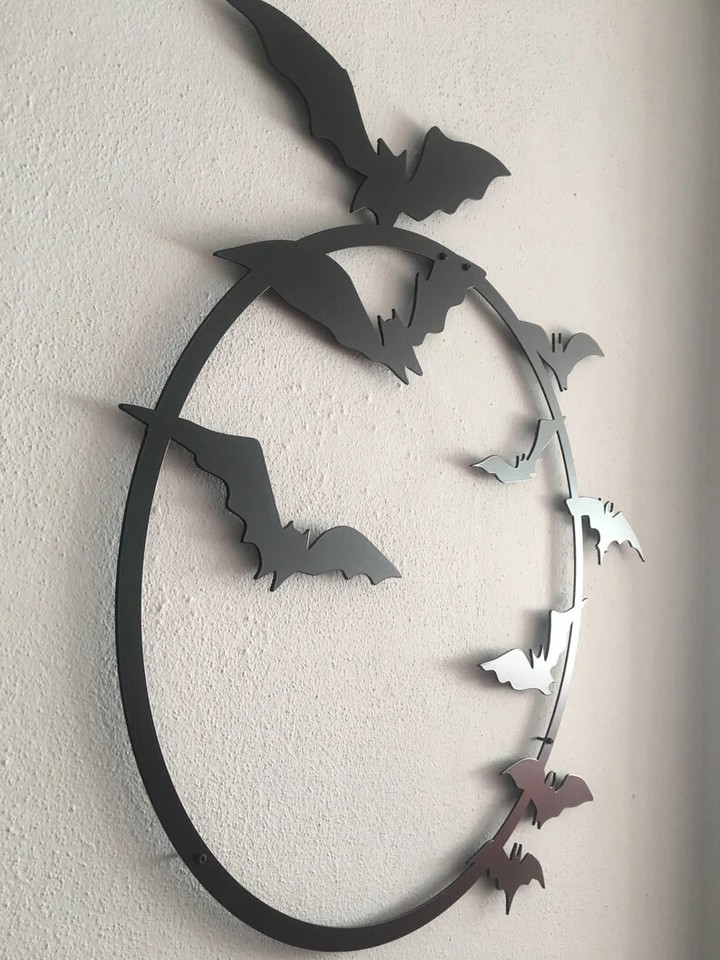 Flying Bats Metal Wall Art, Bats Metal Wall Decor, Bat Metal Sign | eBay