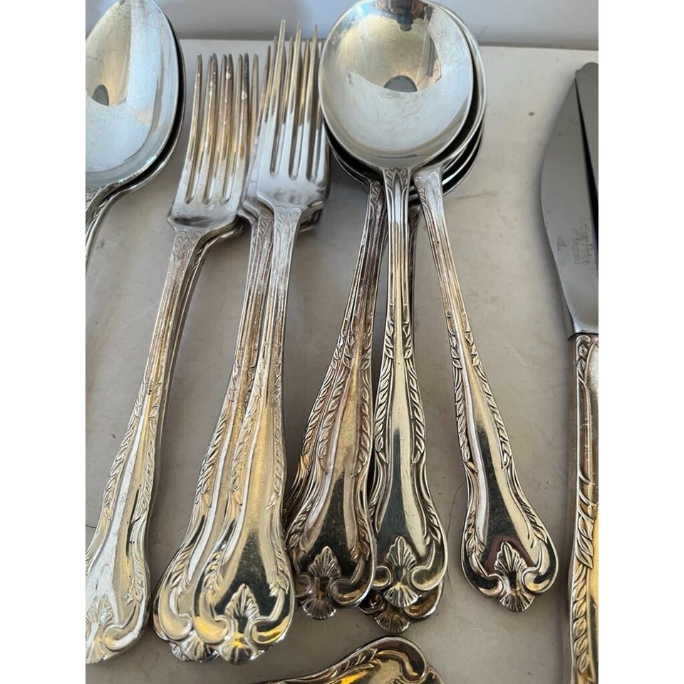 84 Vintage ASHLEIGH Arthur Price Of England Cutlery Lot Silver-plate ...
