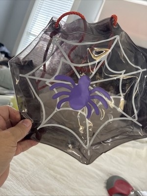 Clear Purse with Spider And Web Purple white and orange | eBay