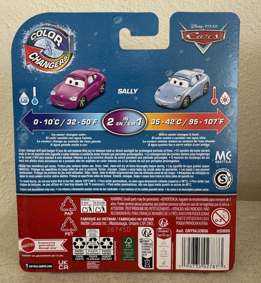 DISNEY PIXAR CARS COLOR CHANGERS "SALLY" NEW COLOR CHANGING CAR | eBay