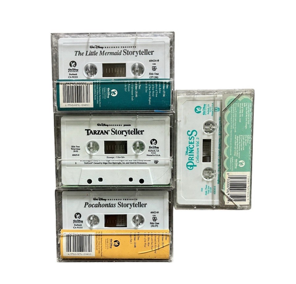 Disney Storyteller Lot Of 4 Cassette Tapes Tarzan, Little Mermaid ...