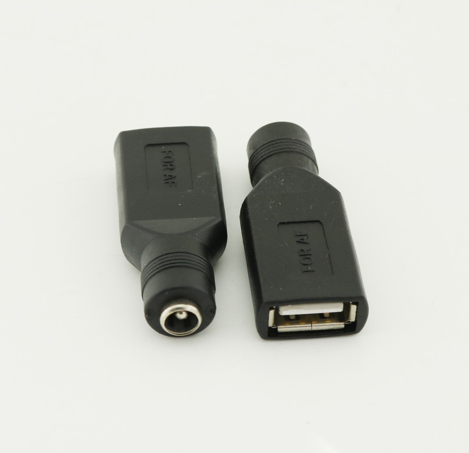 10 USB 2.0 A Female To 5.5mm x 2.1mm Female 5V DC Power Supply Adapter ...