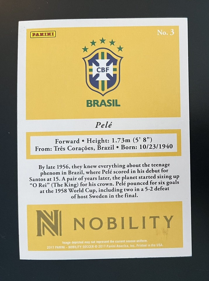 Pele SIGNED AUTO Autograph 2017 Panini Nobility Card Soccer Brazil ...