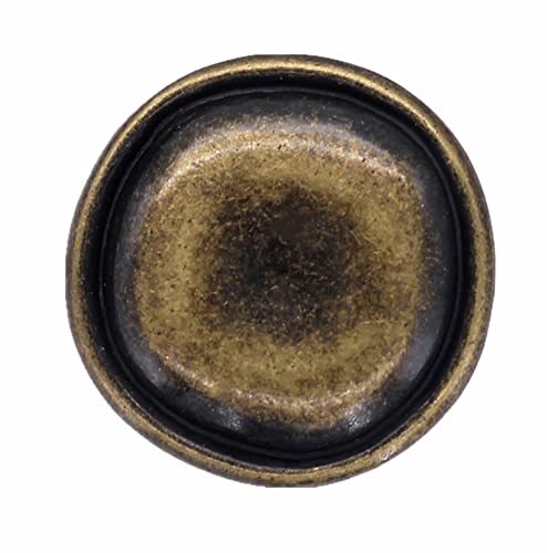 12 Pieces Rustic Round Metal Shank Buttons. 23mm 7/8 inch Antique Brass ...
