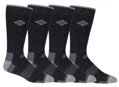 Columbia Sportswear Men's Moisture Control Boot Socks 6-12, Assorted, 4 ...