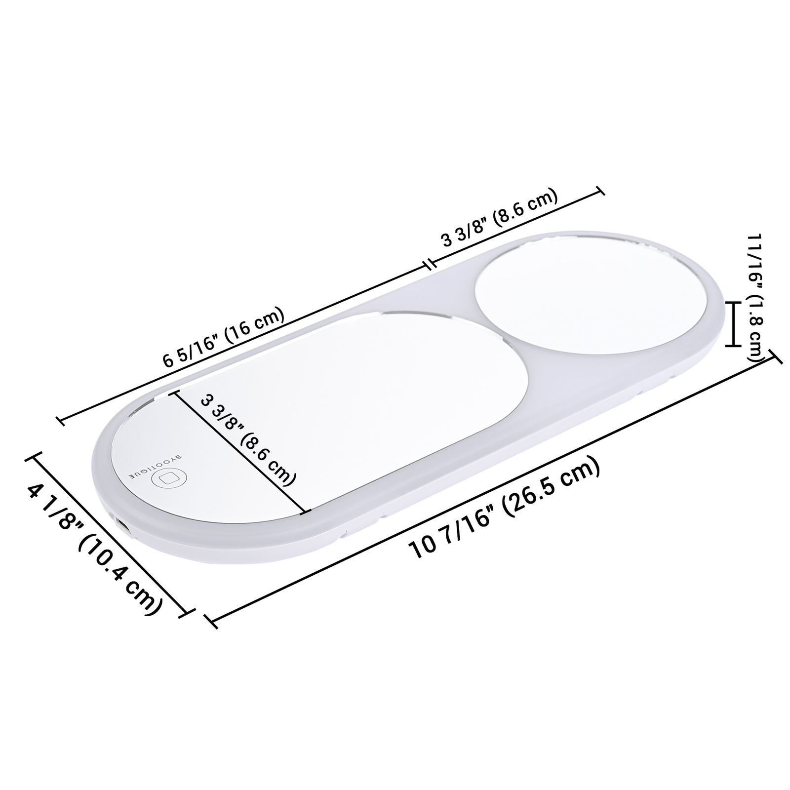 Byootique Sun Visor Makeup Desk Mirror LED Light 3X Magnification for ...