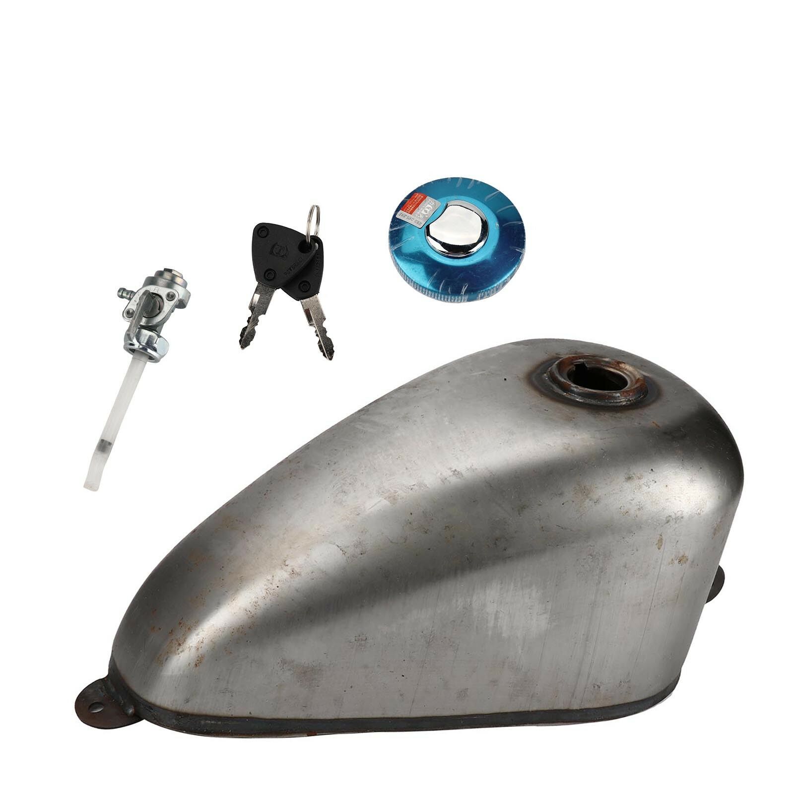 Unpainted 2Gallon Custom Cafe Racer Gas Fuel Tank Fit for Harley ...