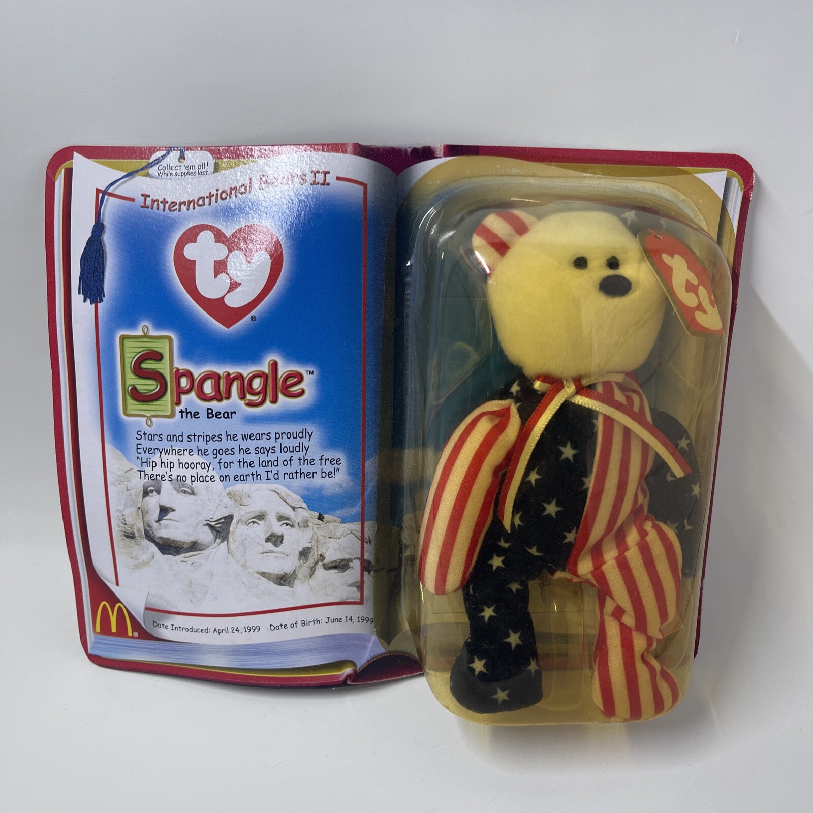 TY SPANGLE The Bear Beanie Baby International Bears II Mc Donald's ...