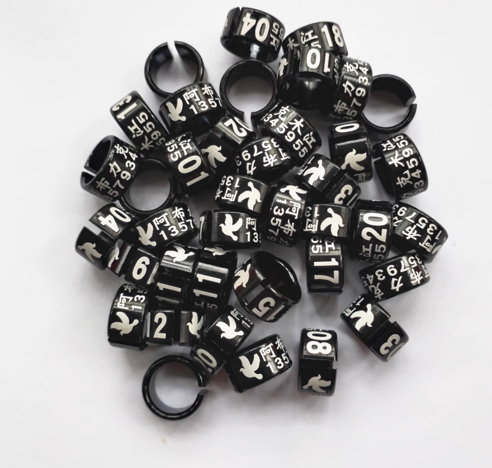 Customerized 50Pcs Birds Rings 8mm Leg Bands Pigeon Parrot Clip Rings ...