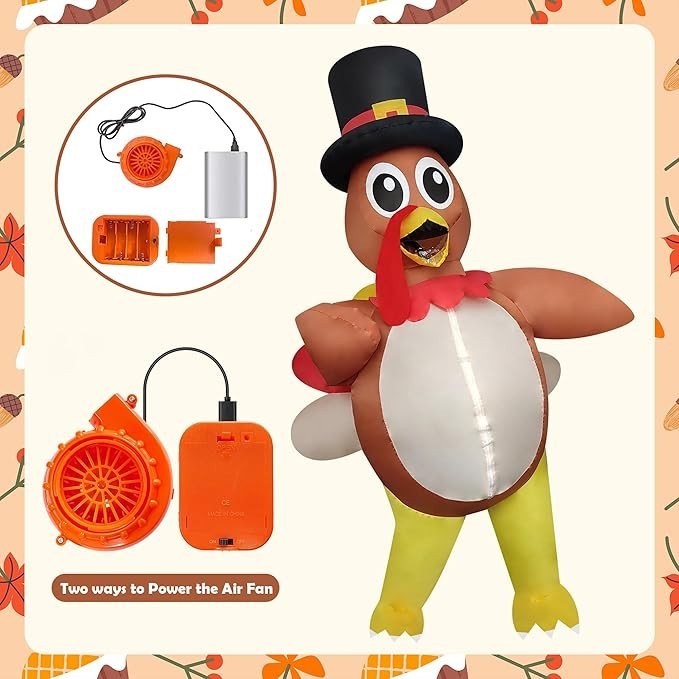Inflatable Turkey Costume Halloween Cosplay Blow-Up Outfit for Adult ...