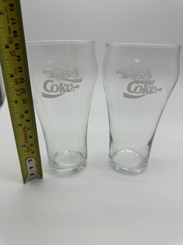 2 Vintage Coca/Cola Coke Glasses Small White Logo | eBay