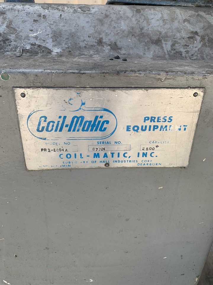 2500Lb Capacity 18" W x 54" OD Coil-Matic PR1-1854A UNCOILER Non ...