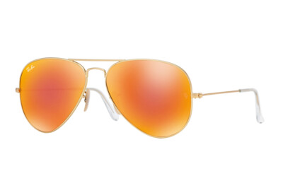 Ray-Ban RB3025 112/69 Gold Aviator Orange Mirror 55-14-135mm Unisex ...