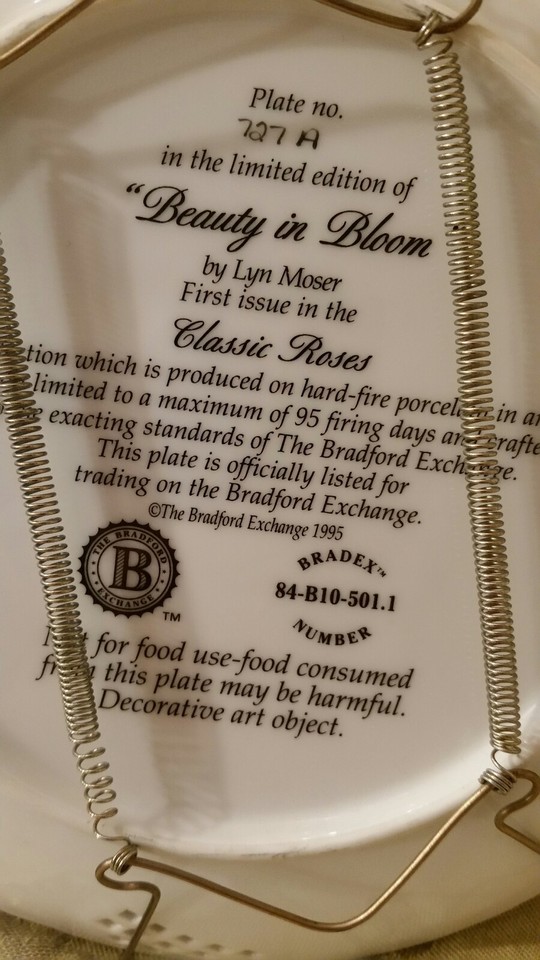 Lyn Moser Collectable Plate Beauty In Bloom Classic Roses | eBay