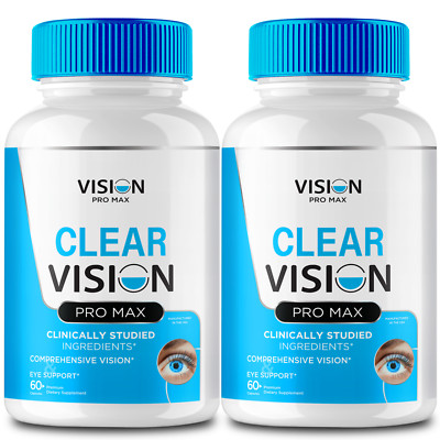 (2 Pack) Clear Vision Pro Max Eye Health Supplements, Eye Vitamin ...