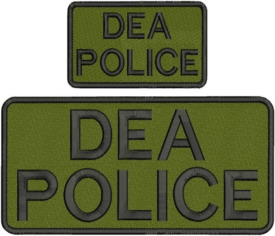 DEA police Embroidery patches 4.75 X 10" and 3x5 hook black letters | eBay