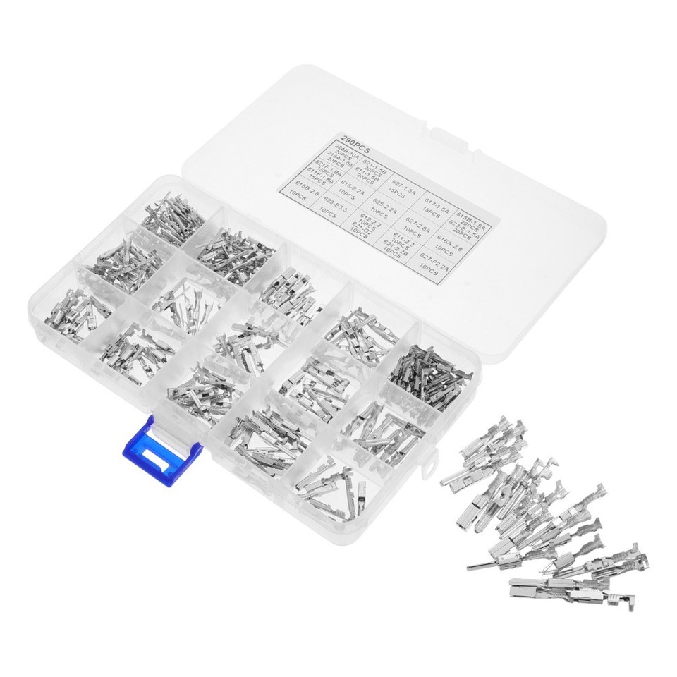 290Pcs Wire Connector Kit for Car Electrical Pin Terminals and Crimping ...