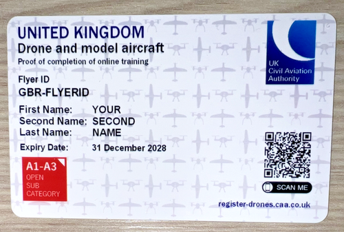 CAA Drone Flyer ID/Operator ID Card - UK Various Designs Fast FREE ...