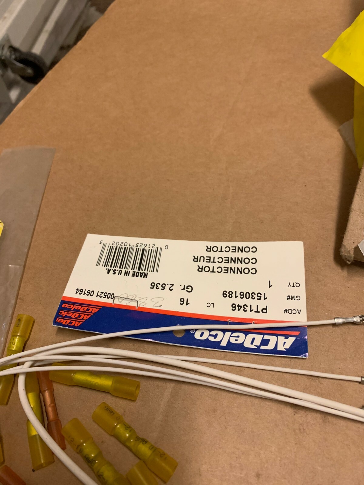 ONE GENUINE 15306189 GM / AC DELCO PT1346 WIRING WIRE CONNECTOR WITH ...