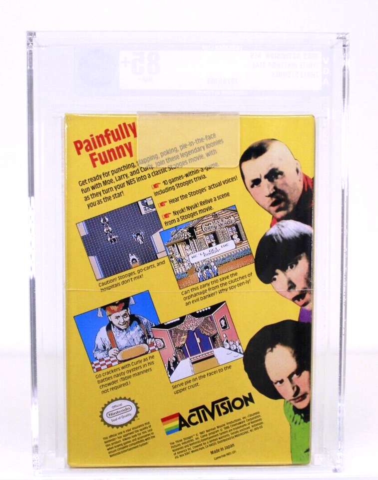 The Three Stooges 3 New Nintendo NES Factory Sealed WATA VGA Grade 85 ...