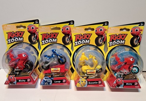RICKY ZOOM 3" Motor Bike Figure Toy SET OF 4 Bikes Figures Loop Lot ...