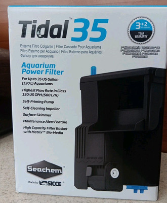 SEACHEM TIDAL 35 HOB POWER AQUARIUM TANK FILTER by SICCE ( UP TO 35 ...