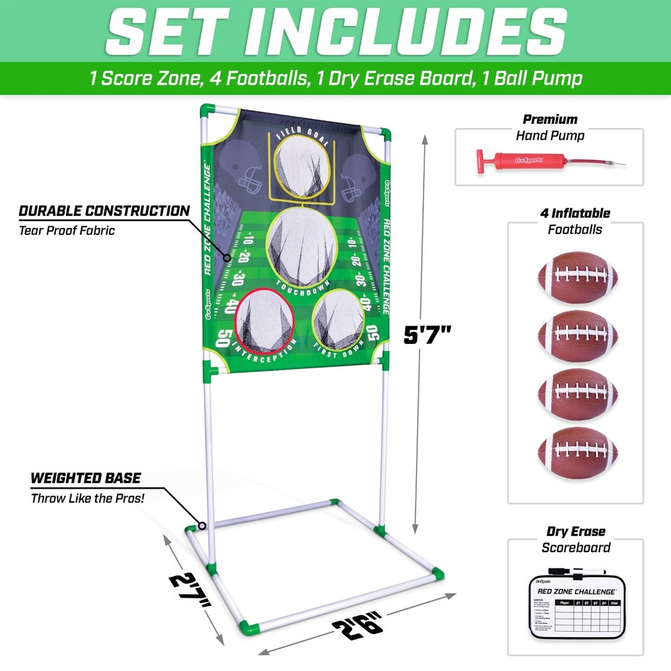 GoSports Red Zone Challenge Football Target Toss Game Set | eBay