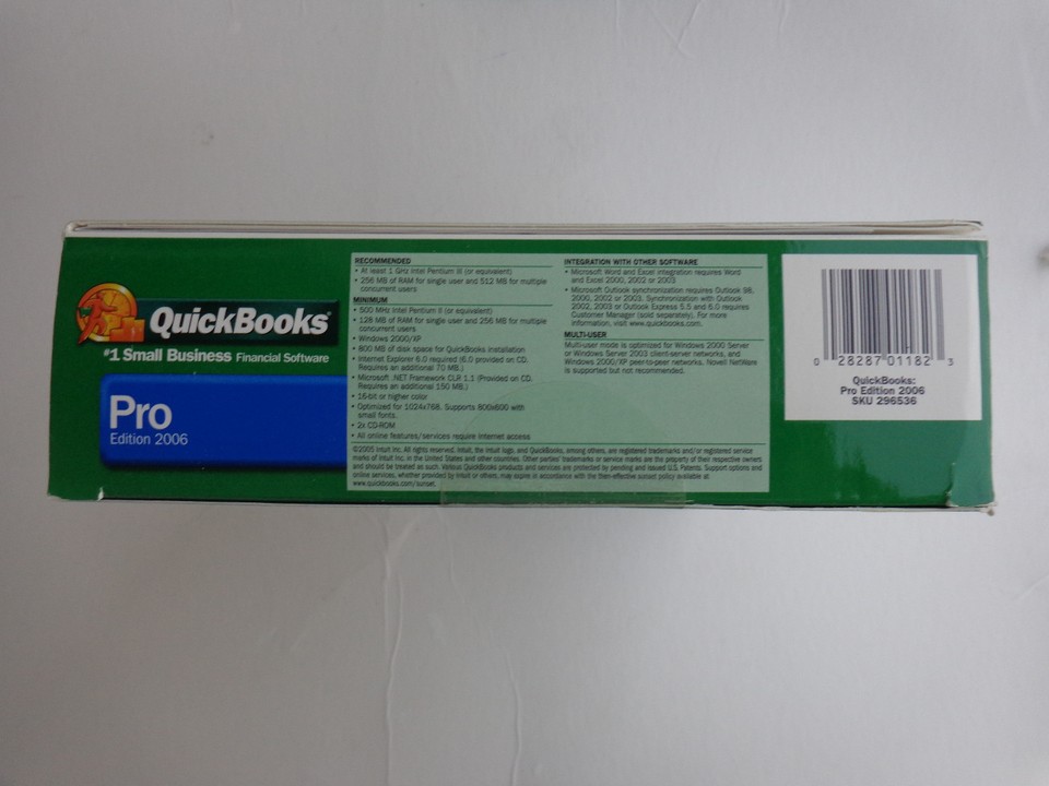 Intuit QuickBooks® Pro 2006 For Windows XP, 2000 | eBay