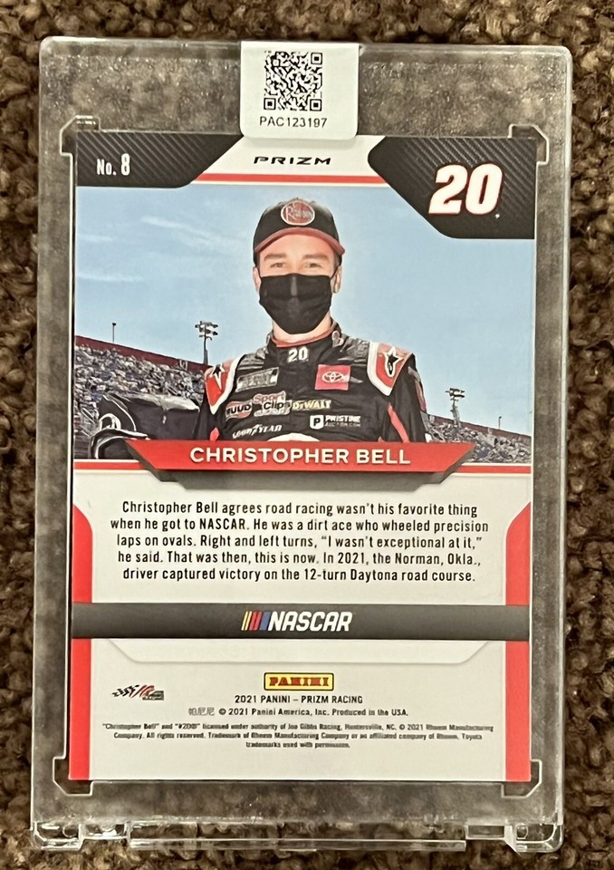 CHRISTOPHER BELL Signed 2021 Panini Prizm Green NASCAR PA Authentic | eBay