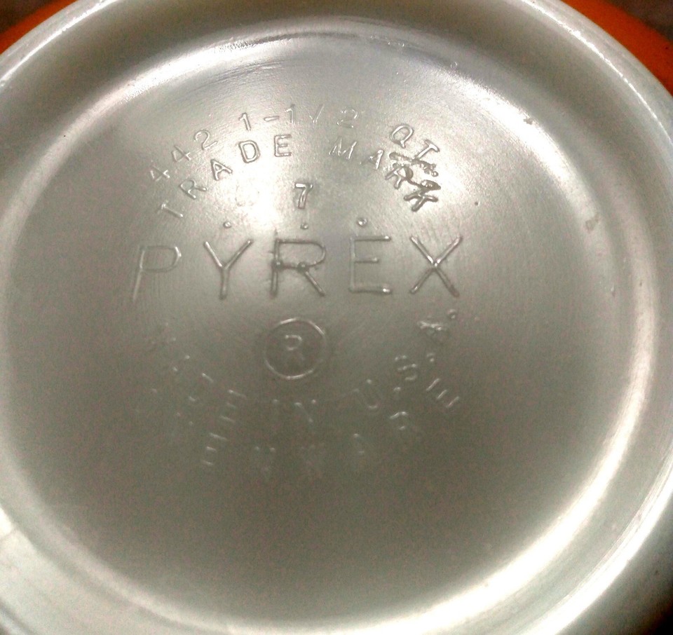 Pyrex Gold Butterfly #442 1.5 Qt Bowl, #471 1 Pt Casserole, No Lid, Pre ...