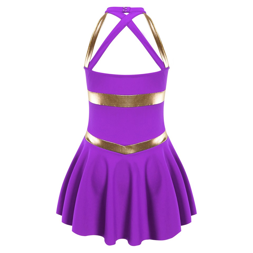 Kids Girls Cheerleading Outfit Back Zipper Cheer Leader Costume Party ...