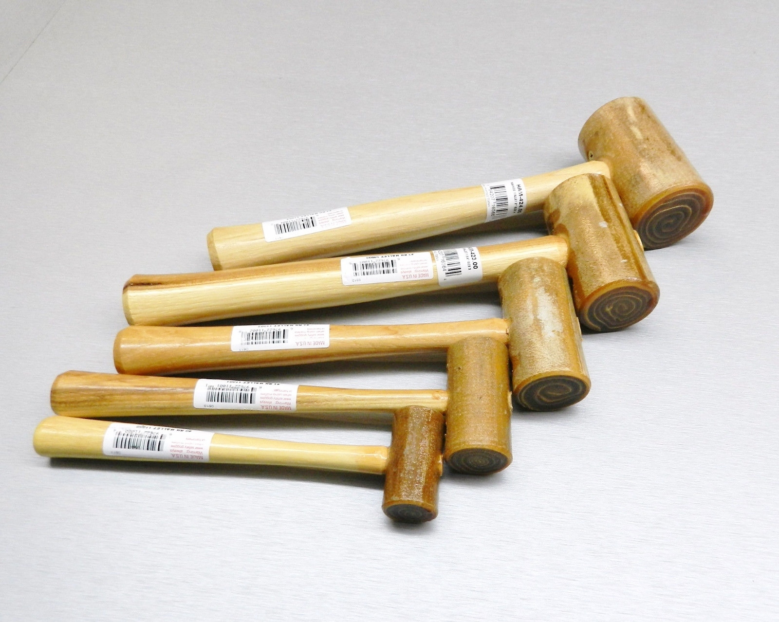 5 Rawhide Mallets Jewelry Wood Leather Metalsmith & Crafts Work Set ...