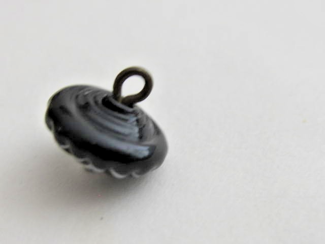 Rare Little Antique 1850's Glass Swirl Back Black & White Charm String ...