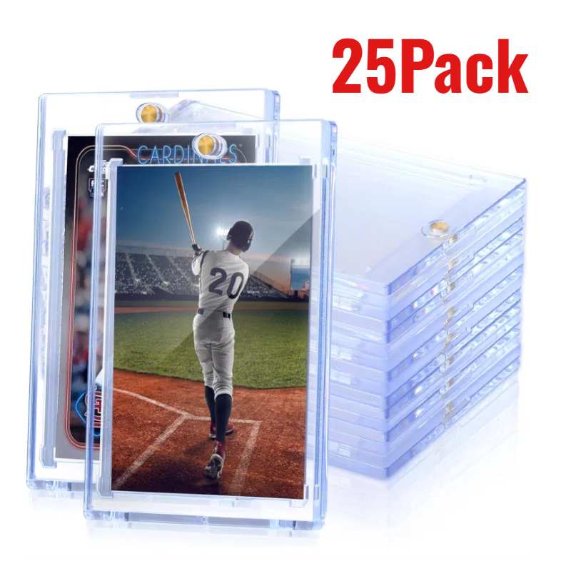 100 Pack Magnetic Trading Sports Card Holders 35pt One-Touch Hard UV ...