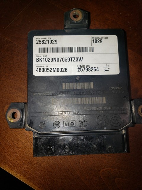 2008 Chevy Silverado 2500 Transmission Control Module TCM Allison ...